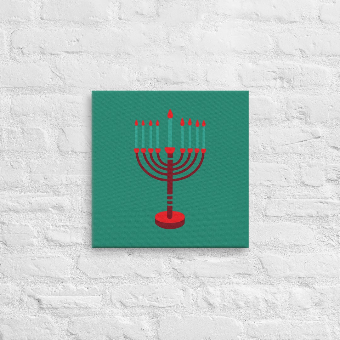 Menorah Canvas Green - Etsy