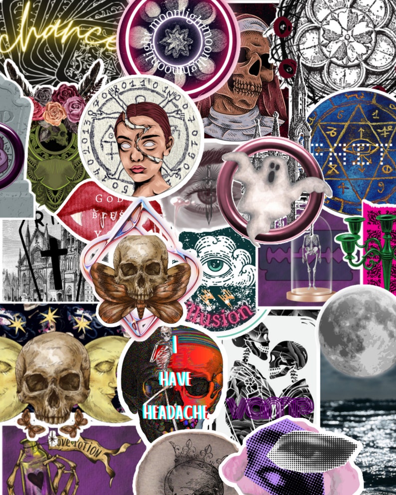 Gothic Printable Sticker Pack - Etsy