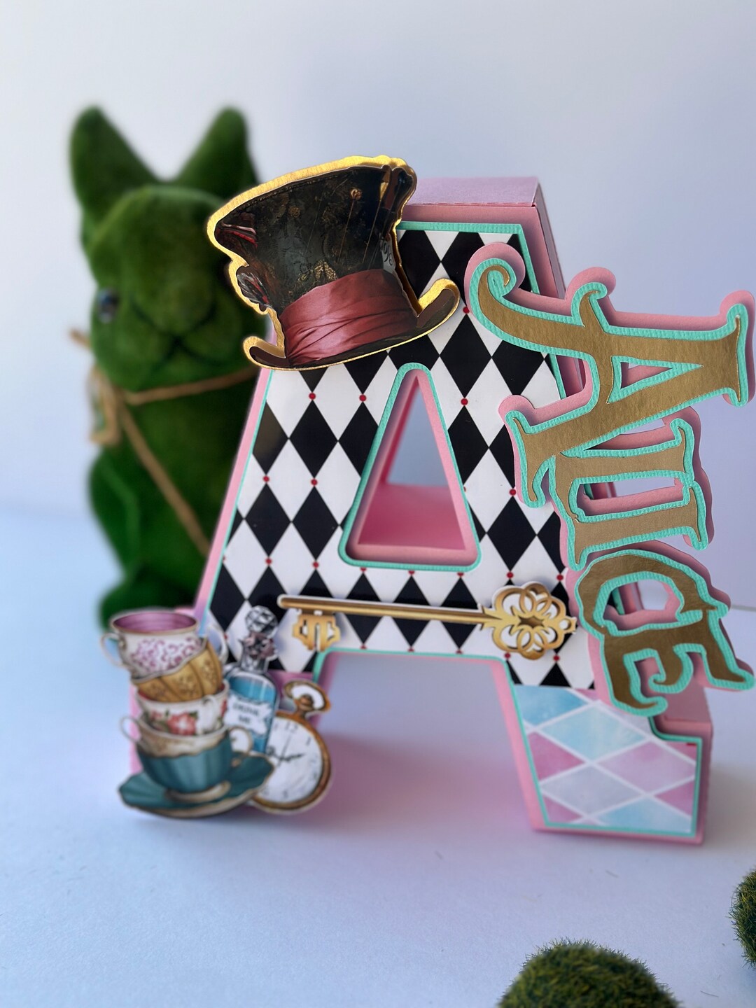 Alice in Wonderland 3D Letter: Personalized Birthday Party Decoration ...