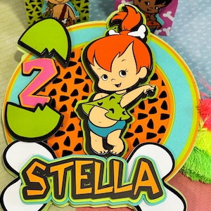 Personalized Pebbles Cake Topper: Flintstone Party Decor - Etsy