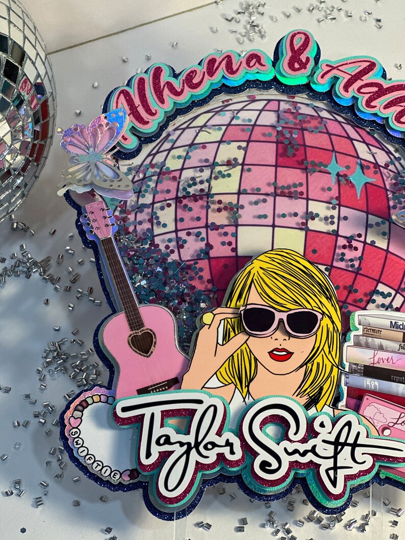 Swift Cake Topper 3D Shaker, Singer Birthday Party, Singer Party Decor ...