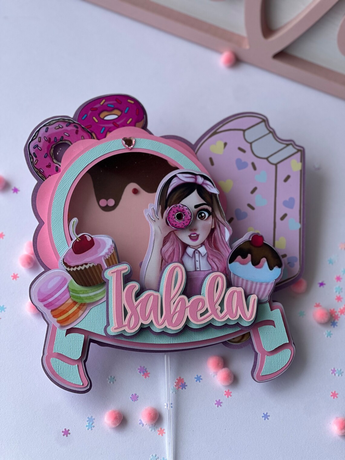 Personalized Cake Topper, Cake Topper 3D With Shaker, Mis Pastelitos ...