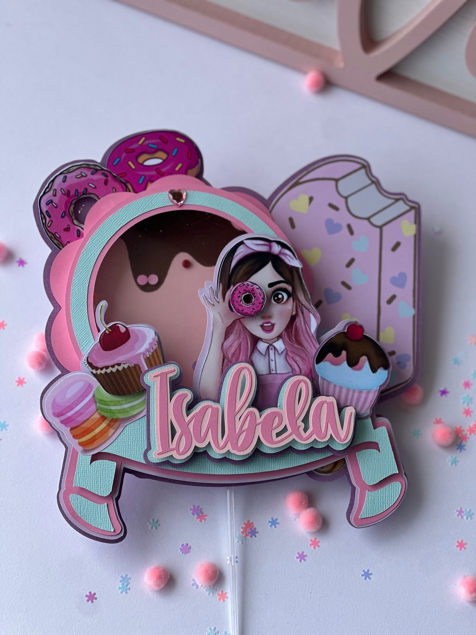 Personalized Cake Topper, Cake Topper 3D With Shaker, Mis Pastelitos ...