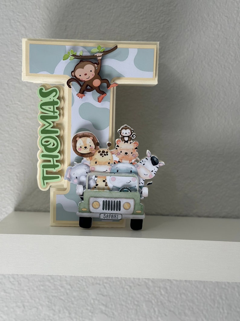 Personalized 3D Safari Letter: Handmade Party Decoration - Etsy