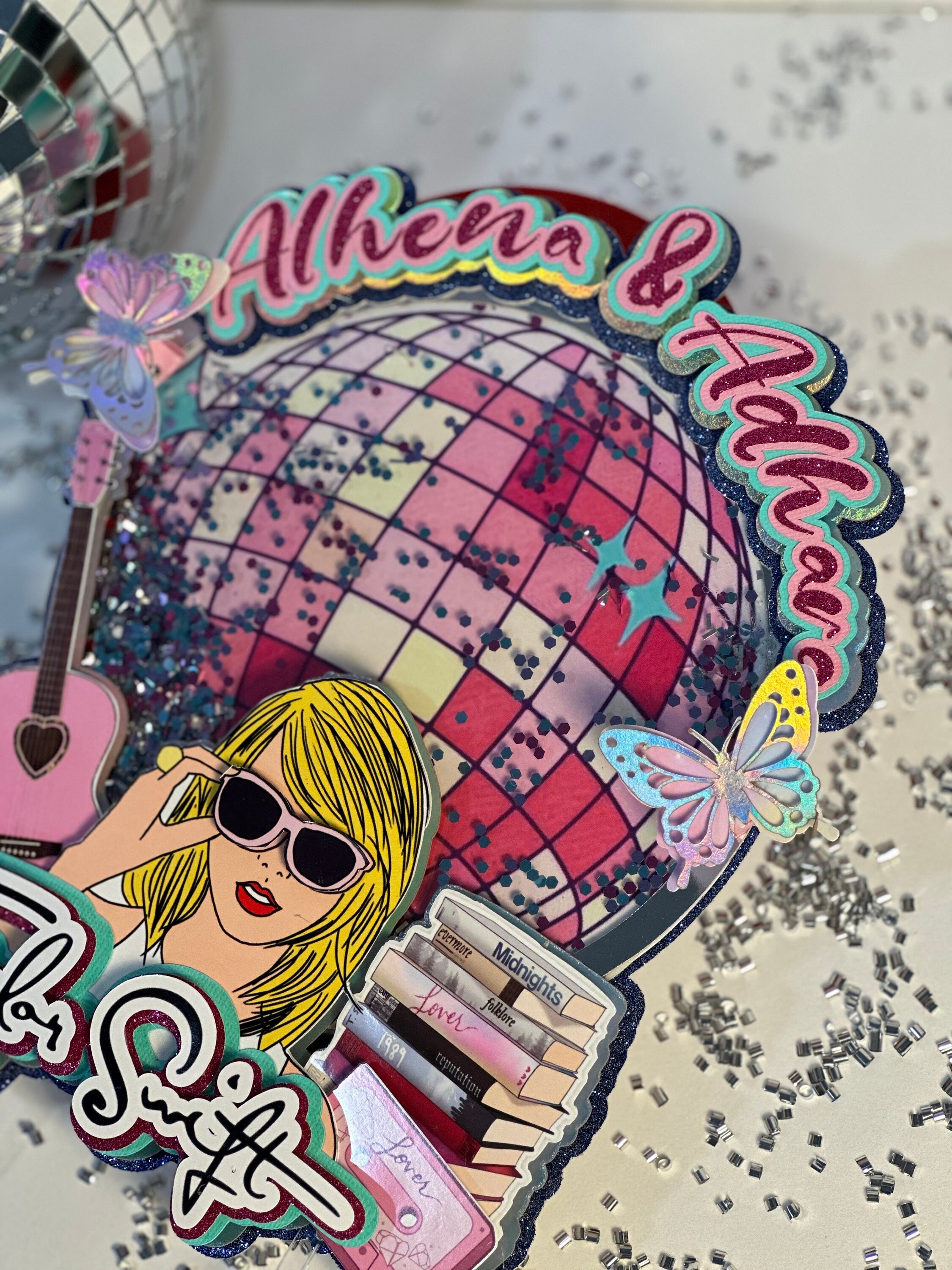 Swift Cake Topper 3D Shaker, Singer Birthday Party, Singer Party Decor ...