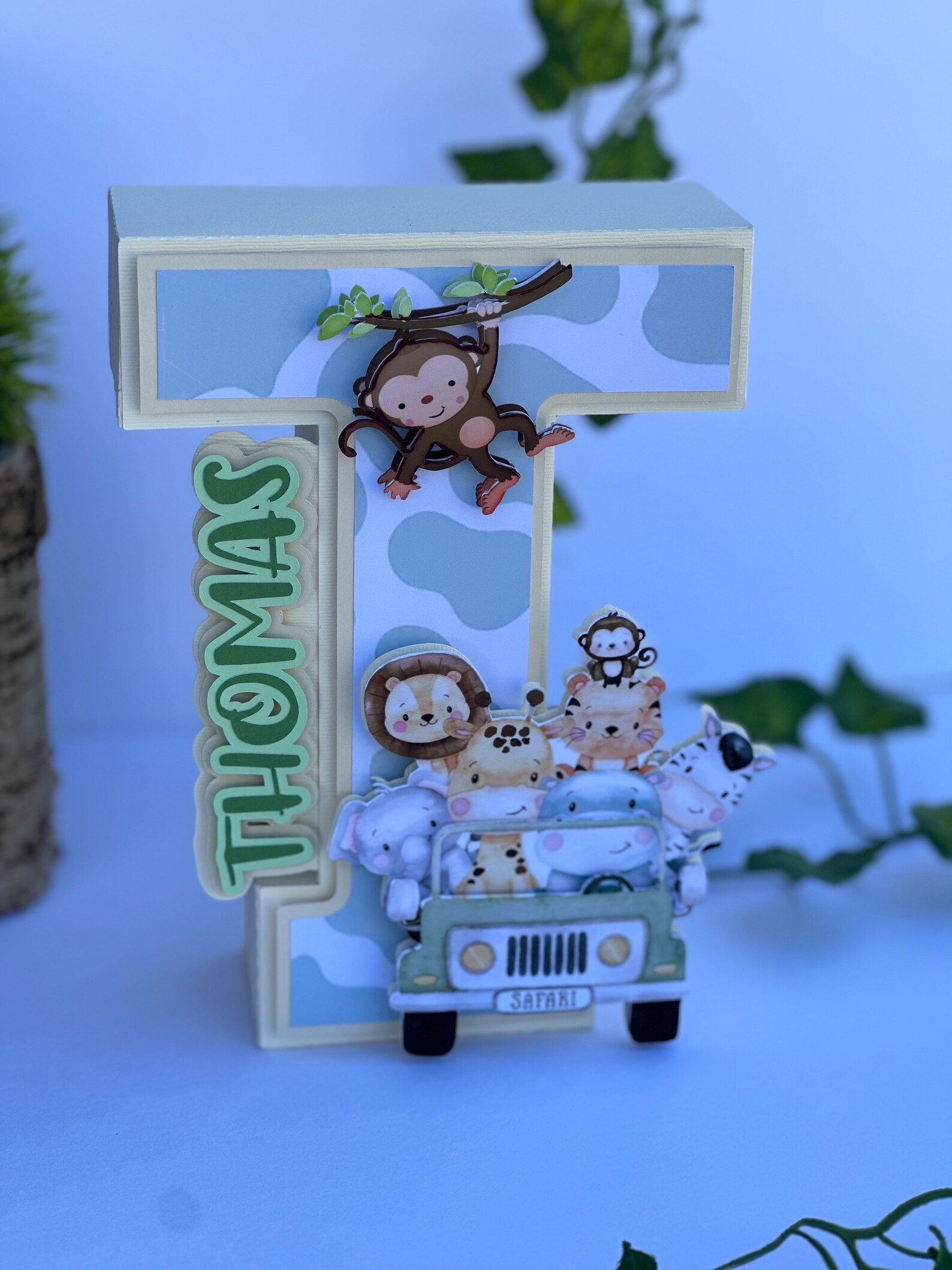 Personalized 3D Safari Letter: Handmade Party Decoration - Etsy