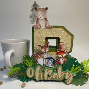 Personalized Safary Baby 3D Letter/number 7", Oh Baby 3D Letter/number ...