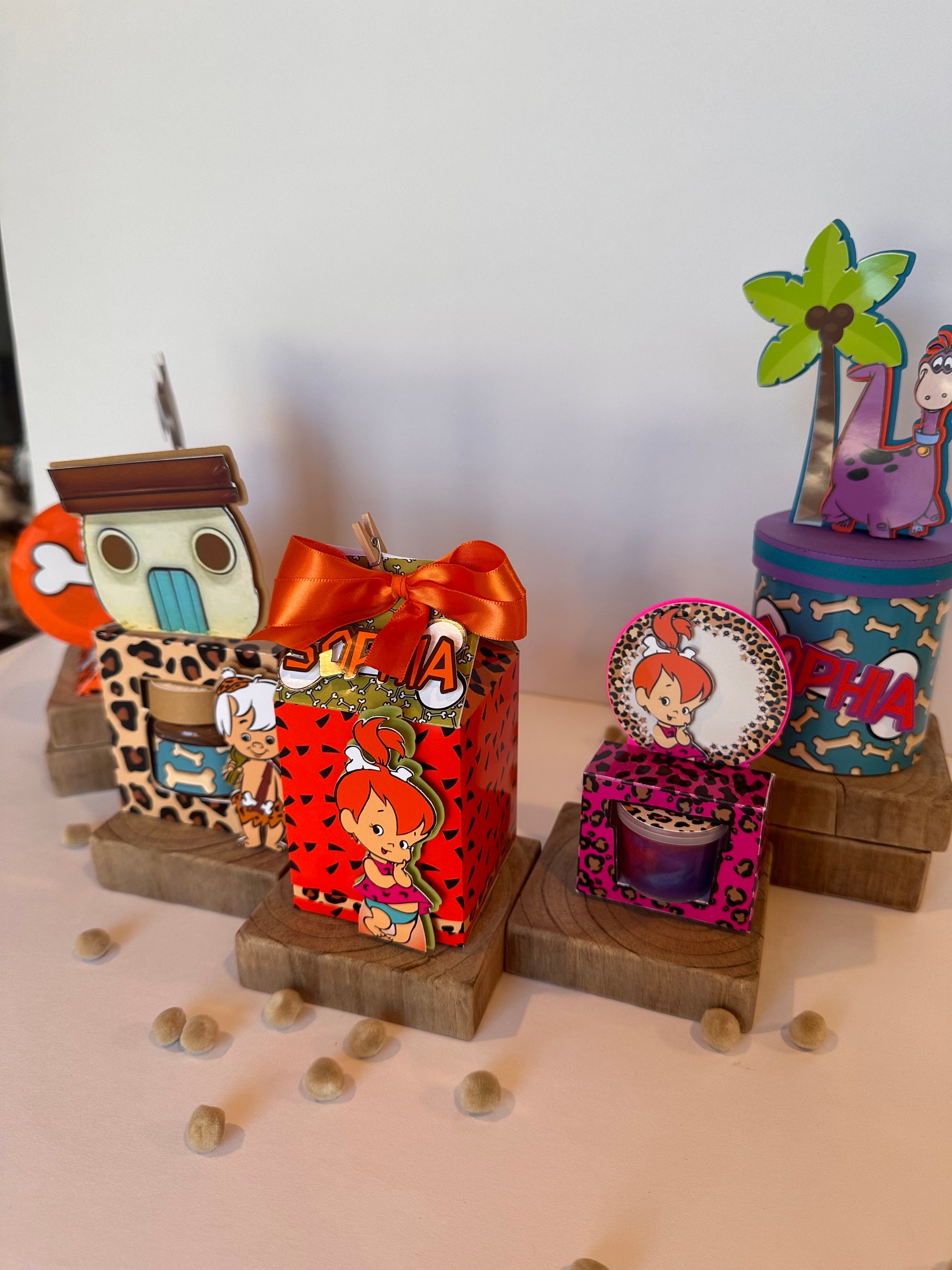 Pebbles Flintstones Favor Boxes: Birthday Party Decoration - Etsy