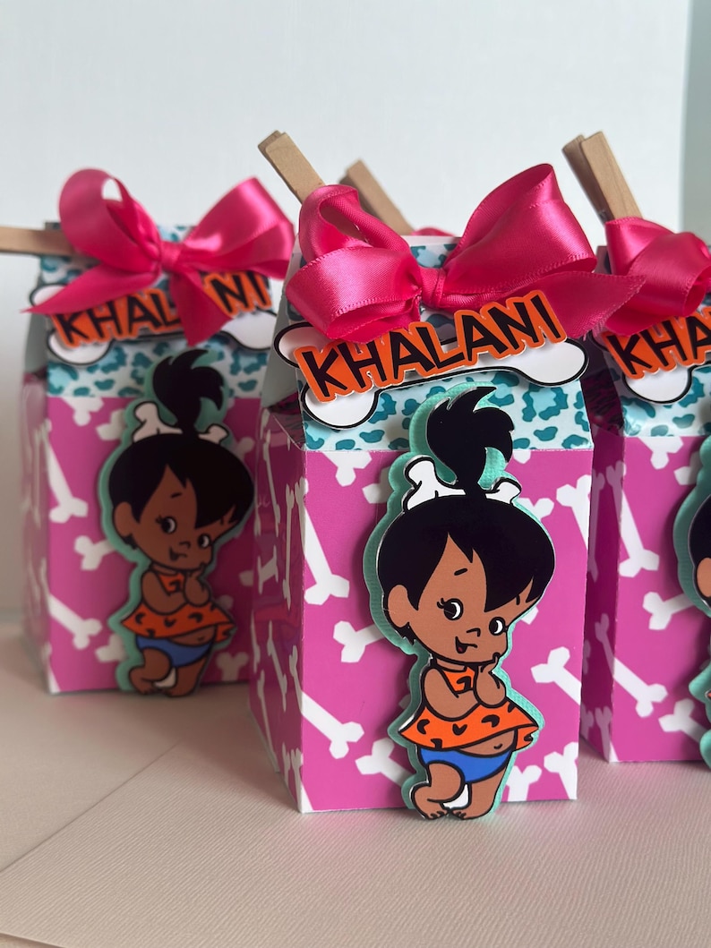 Pebbles Flintstones Favor Boxes: Birthday Party Decoration - Etsy
