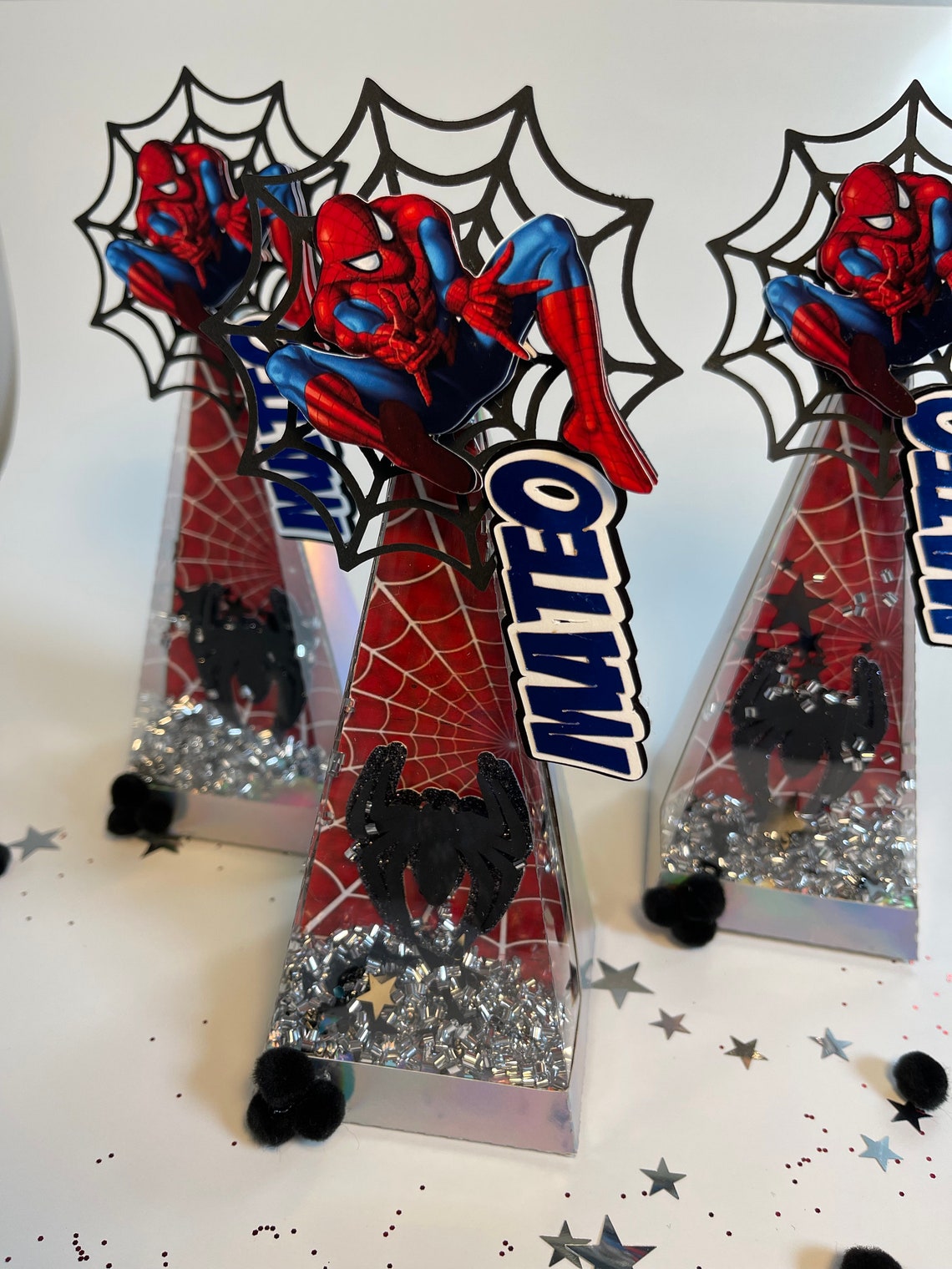 Spider-man Favor Boxes: Personalized Birthday Party Treat Boxes (set of ...