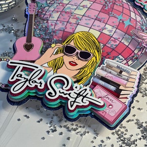 Swift Cake Topper 3D Shaker, Singer Birthday Party, Singer Party Decor ...