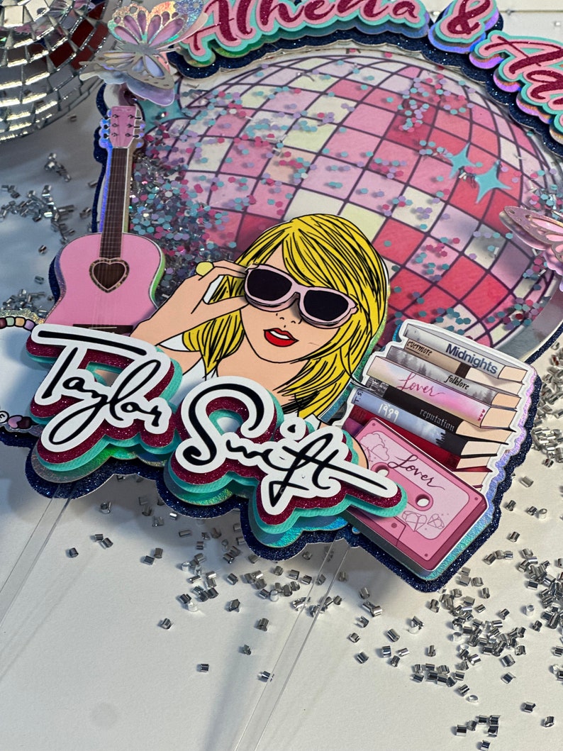 Swift Cake Topper 3D Shaker, Singer Birthday Party, Singer Party Decor ...