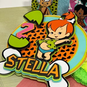 Personalized Pebbles Cake Topper: Flintstone Party Decor - Etsy