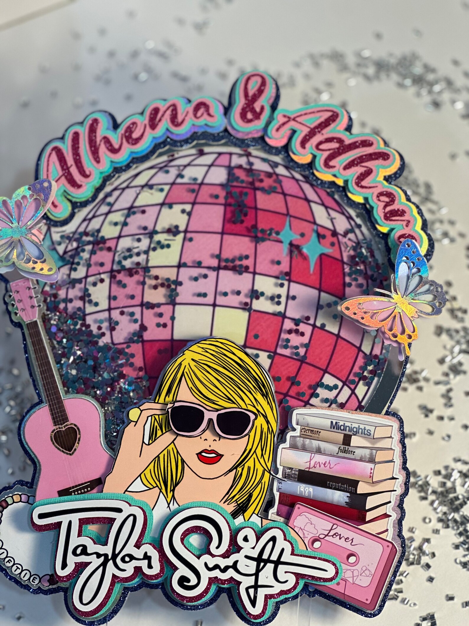 Swift Cake Topper 3D Shaker, Singer Birthday Party, Singer Party Decor ...