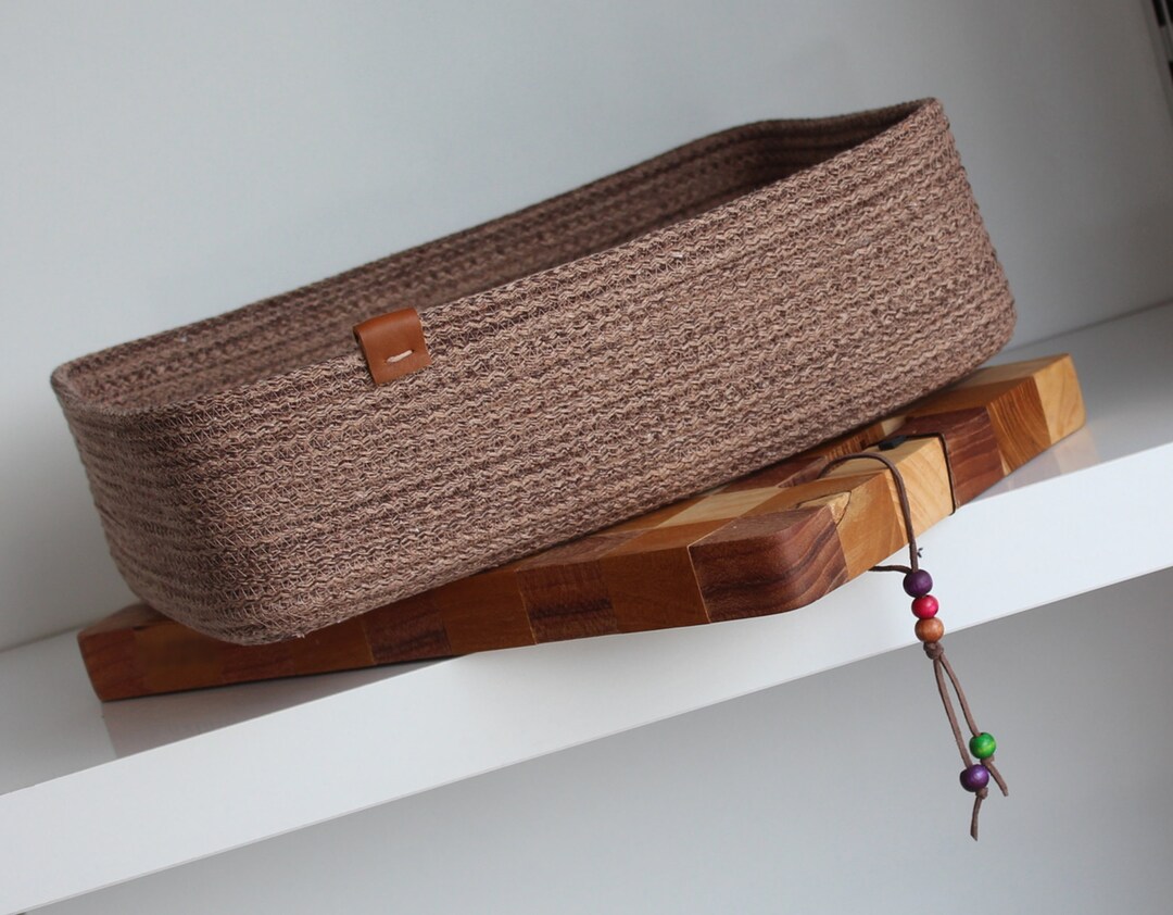 Brown Melange Cotton Rope Basket, Cotton Cord Towel Basket, Handmade ...