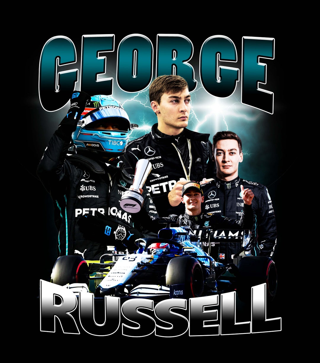 George Russell T Shirt Design PNG Instant Download 300 Dpi - Etsy