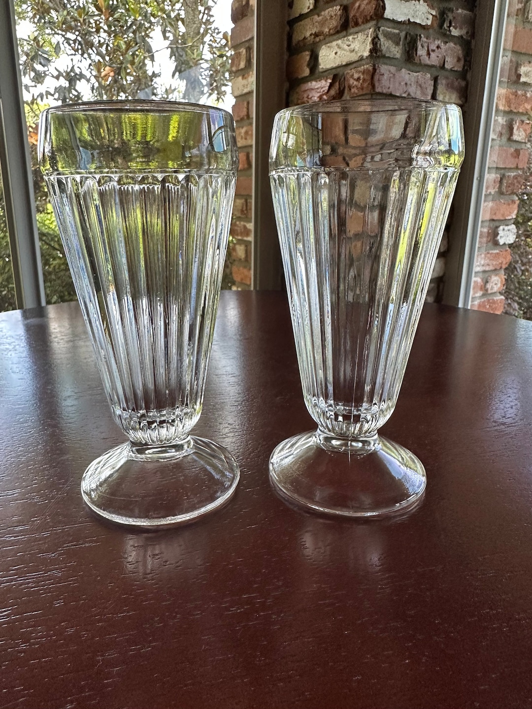 Vintage Sundae Parlor Glasses set of 2 Jeanette Glass - Etsy