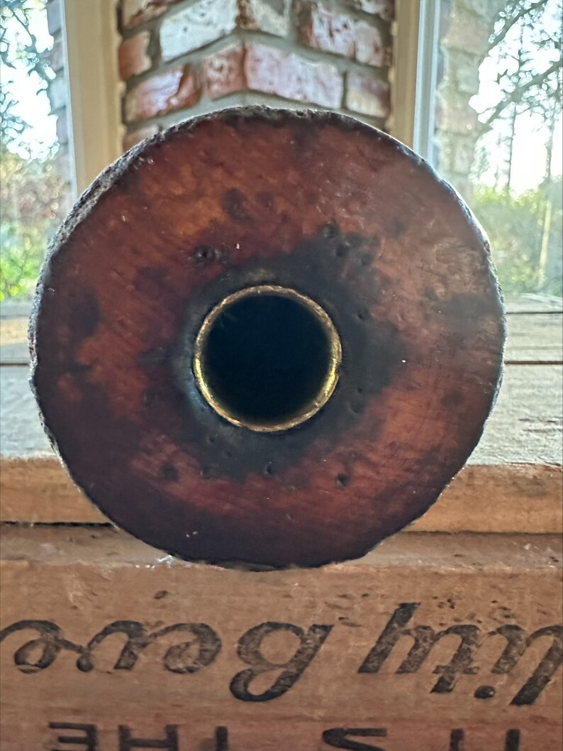 Antique Wooden Industrial Spool Candle Holder - Etsy