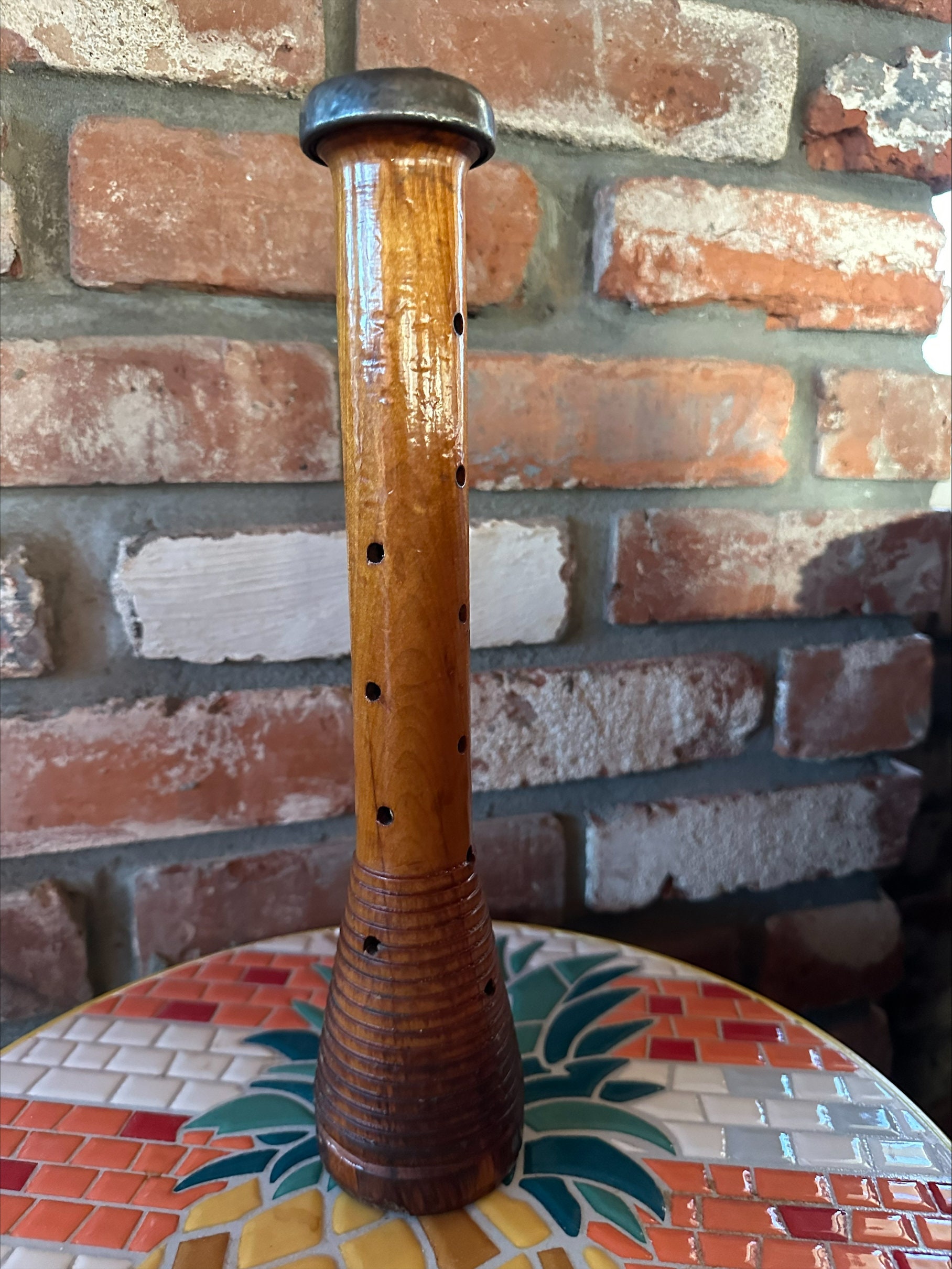 Antique Wooden Industrial Spool Candle Holder - Etsy