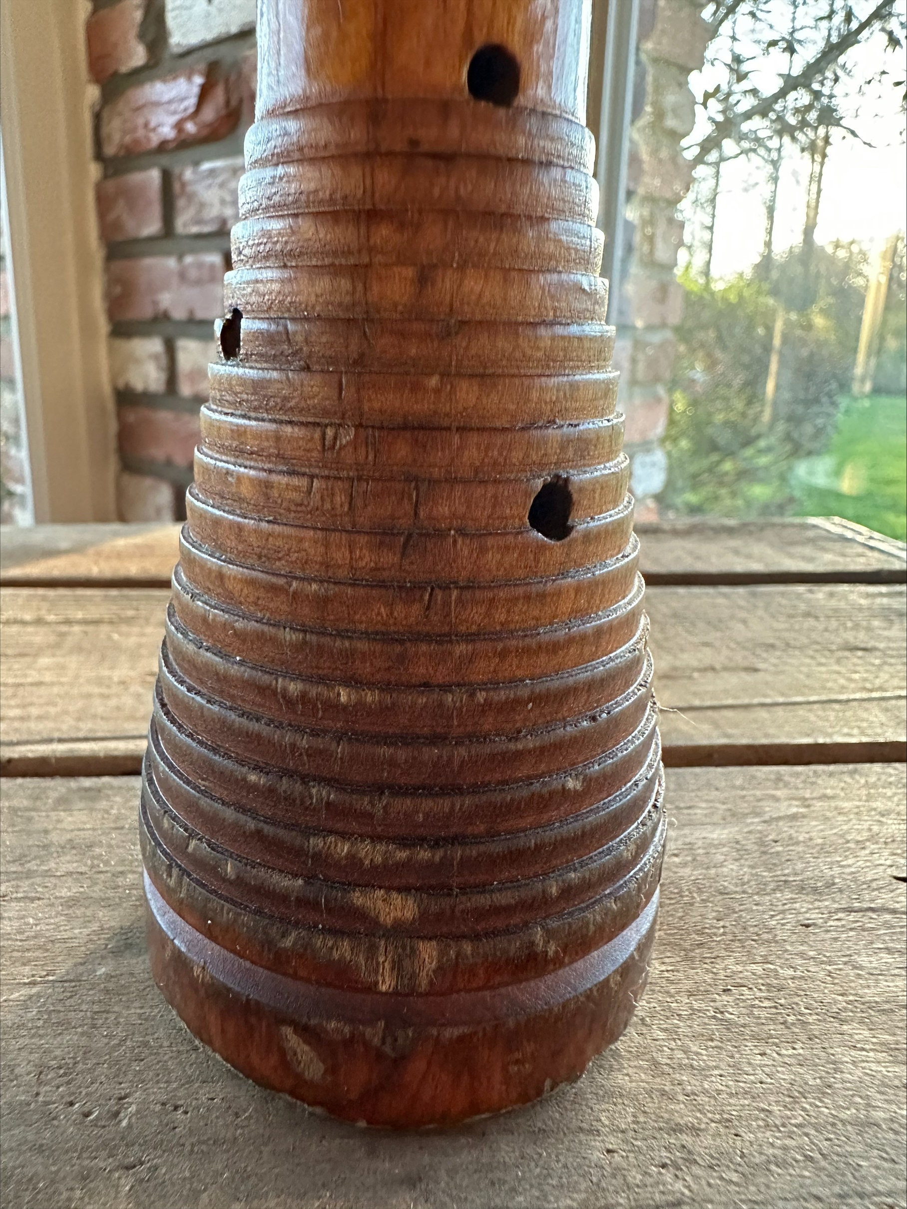 Antique Wooden Industrial Spool Candle Holder - Etsy