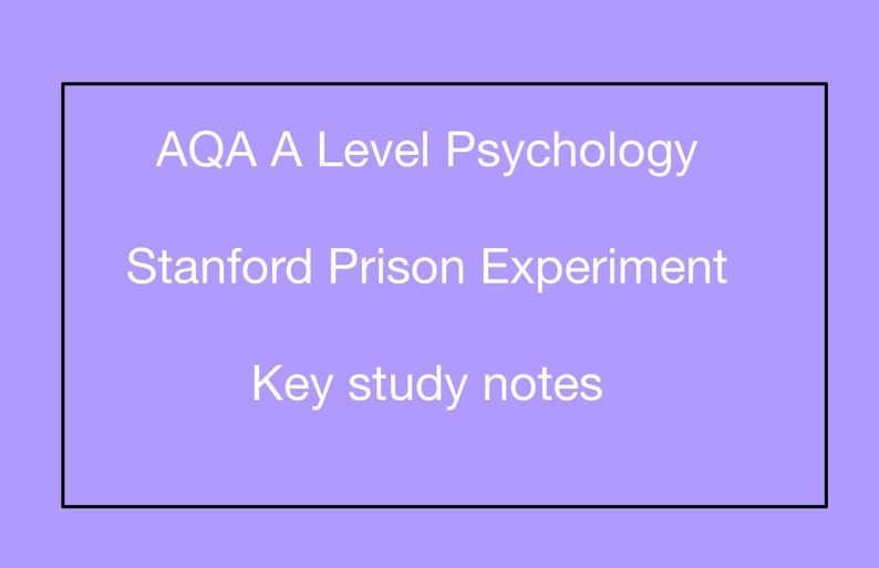 A Level Psychology : Stanford Prison Experiment Notes - Etsy