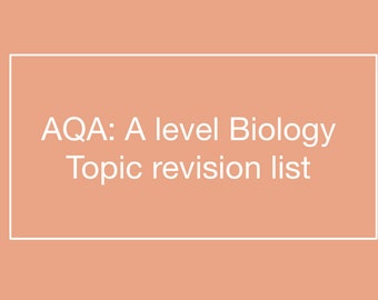 A Level AQA Biology Revision Checklist - Etsy