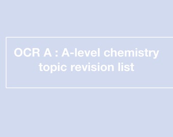AQA A Level Biology Topic Revision List - Etsy