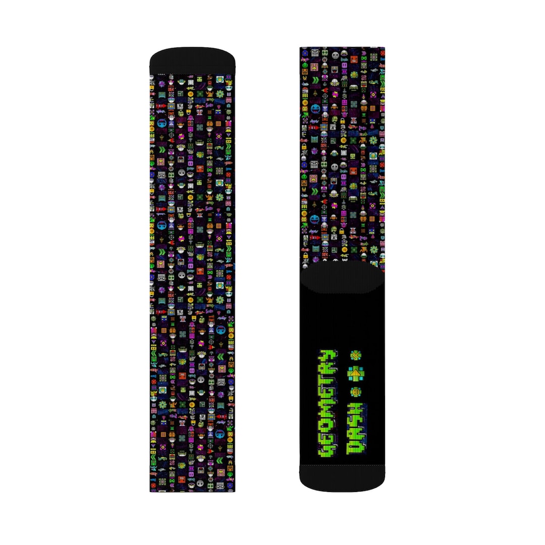 Geometry Dash (small Characters) - Sublimation Socks - Etsy