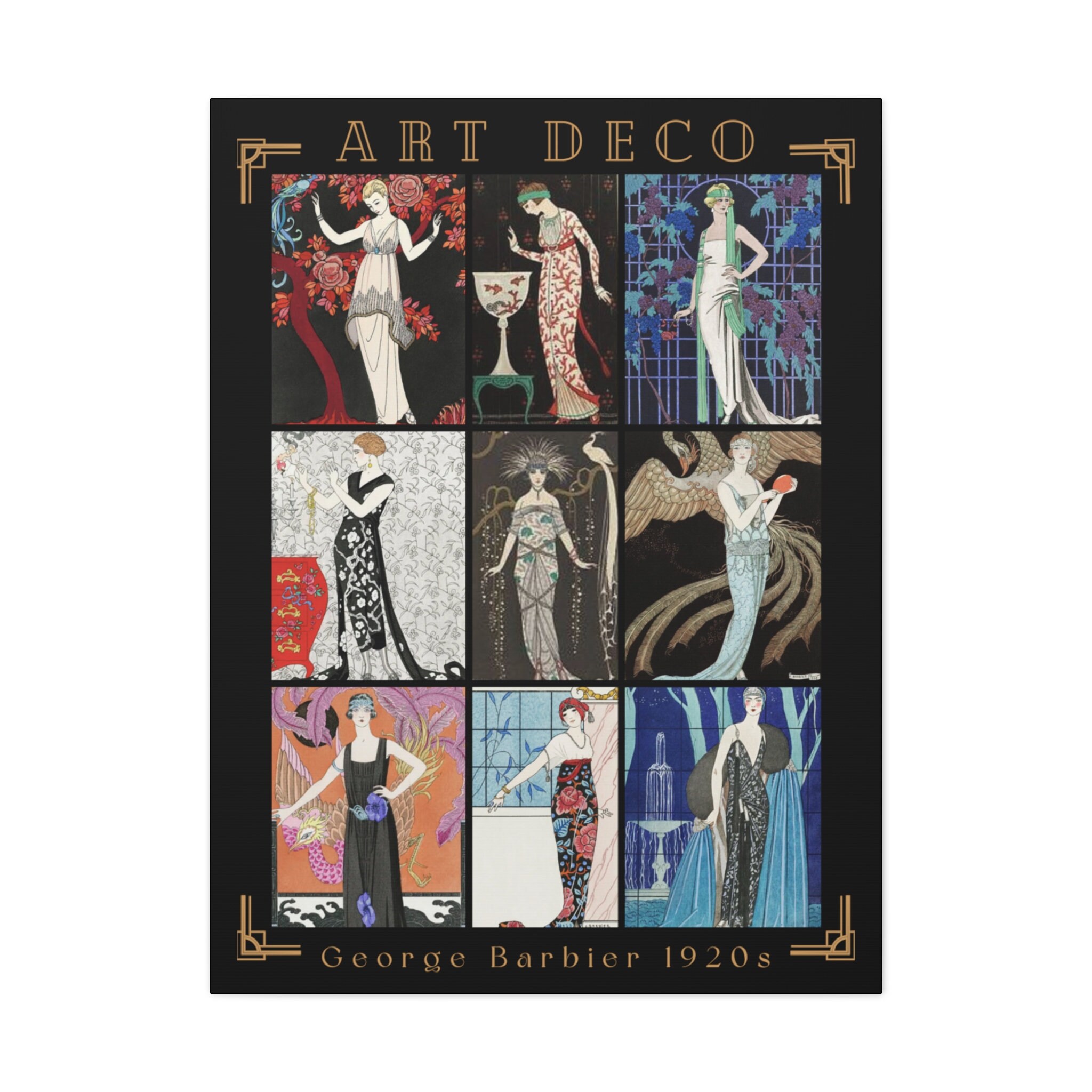 George Barbier 1920s Art Deco Fashion Collage Canvas Gallery - Etsy