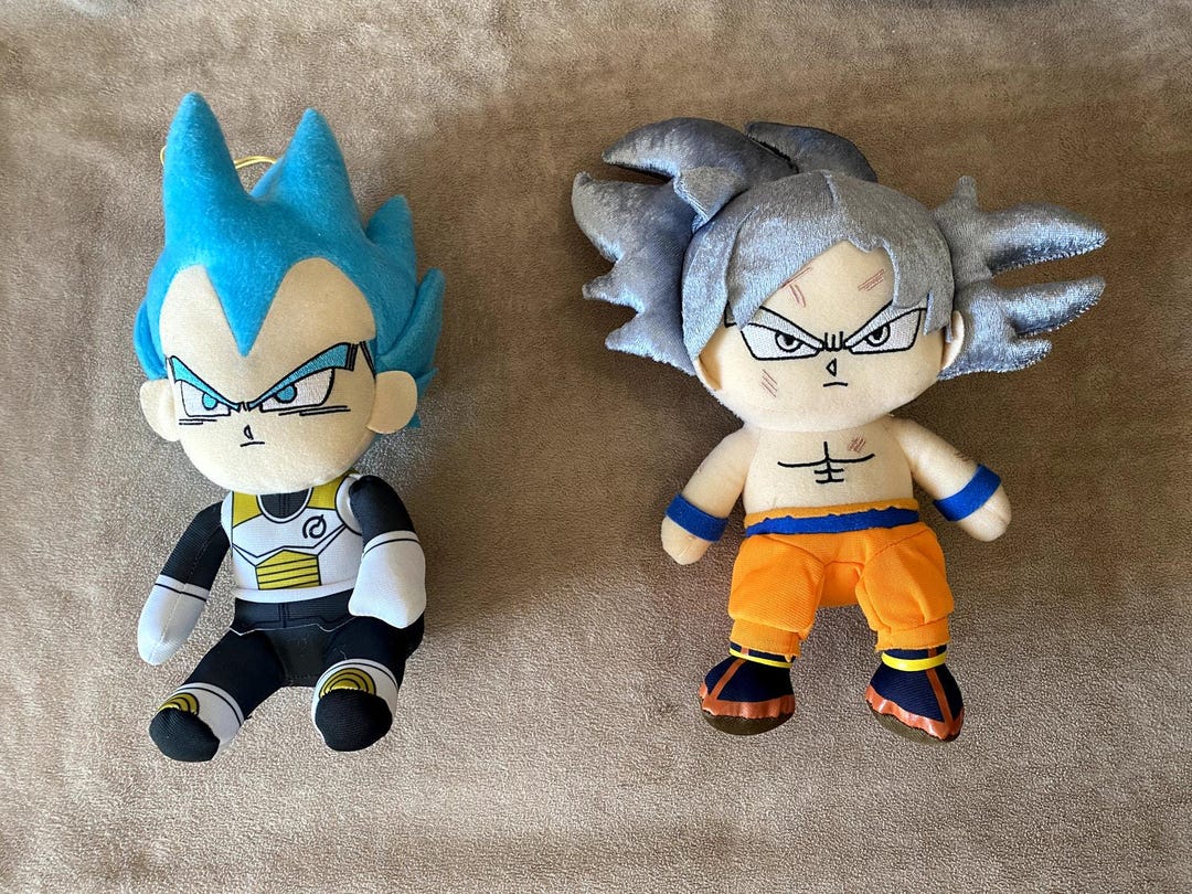 Super Saiyan Silver Goku & Blue Vegeta Plushes approx. 10 Tall - Etsy