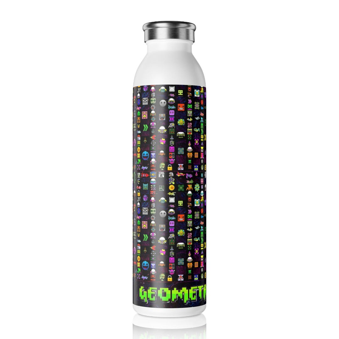 Geometry Dash Slim Water Bottle - Etsy