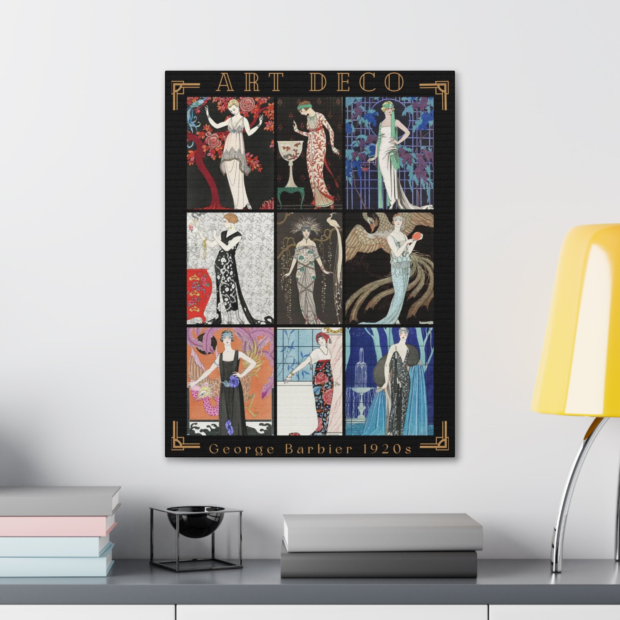 George Barbier 1920s Art Deco Fashion Collage - Canvas Gallery Wraps - Etsy