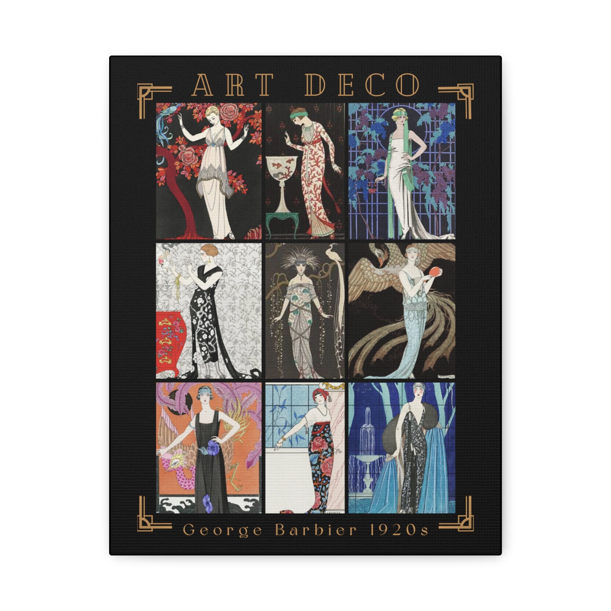 George Barbier 1920s Art Deco Fashion Collage Canvas Gallery - Etsy