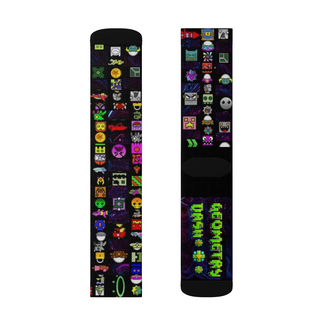 Geometry Dash large Icons Sublimation Socks - Etsy