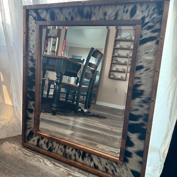 Cowhide Mirror - Etsy