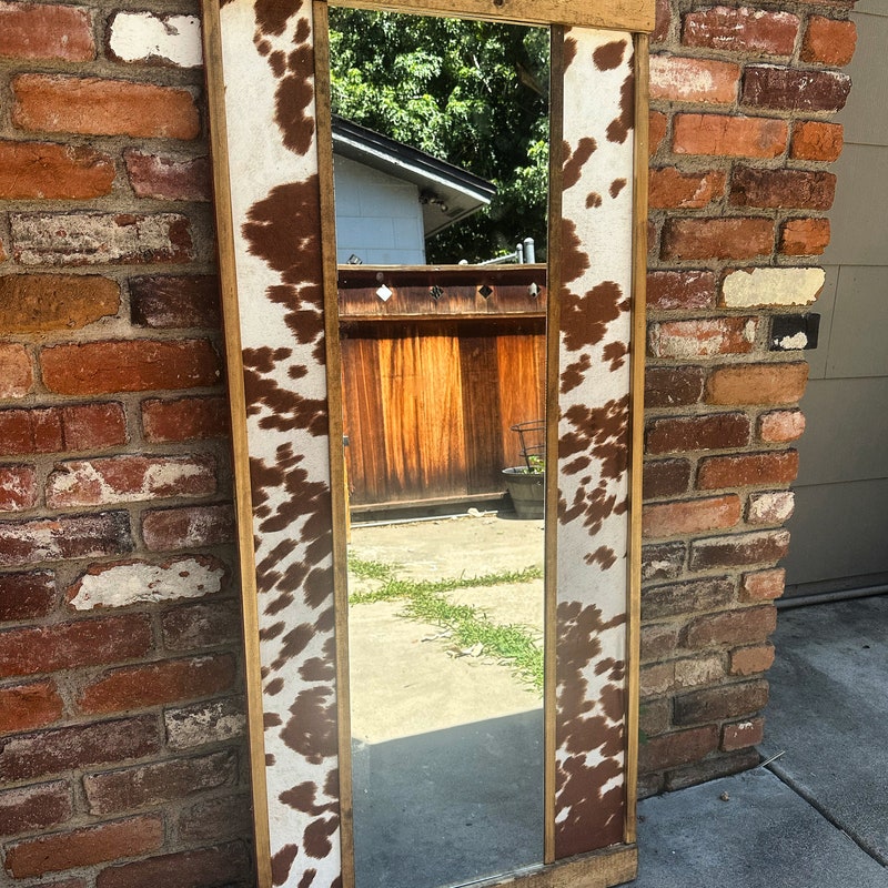 Cowhide Mirror - Etsy