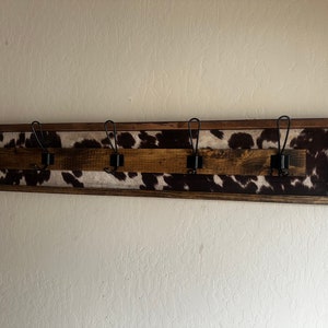 5 Cowprint Coat Rack | Entry Way Decor | Home Decor | Coat Hook ...