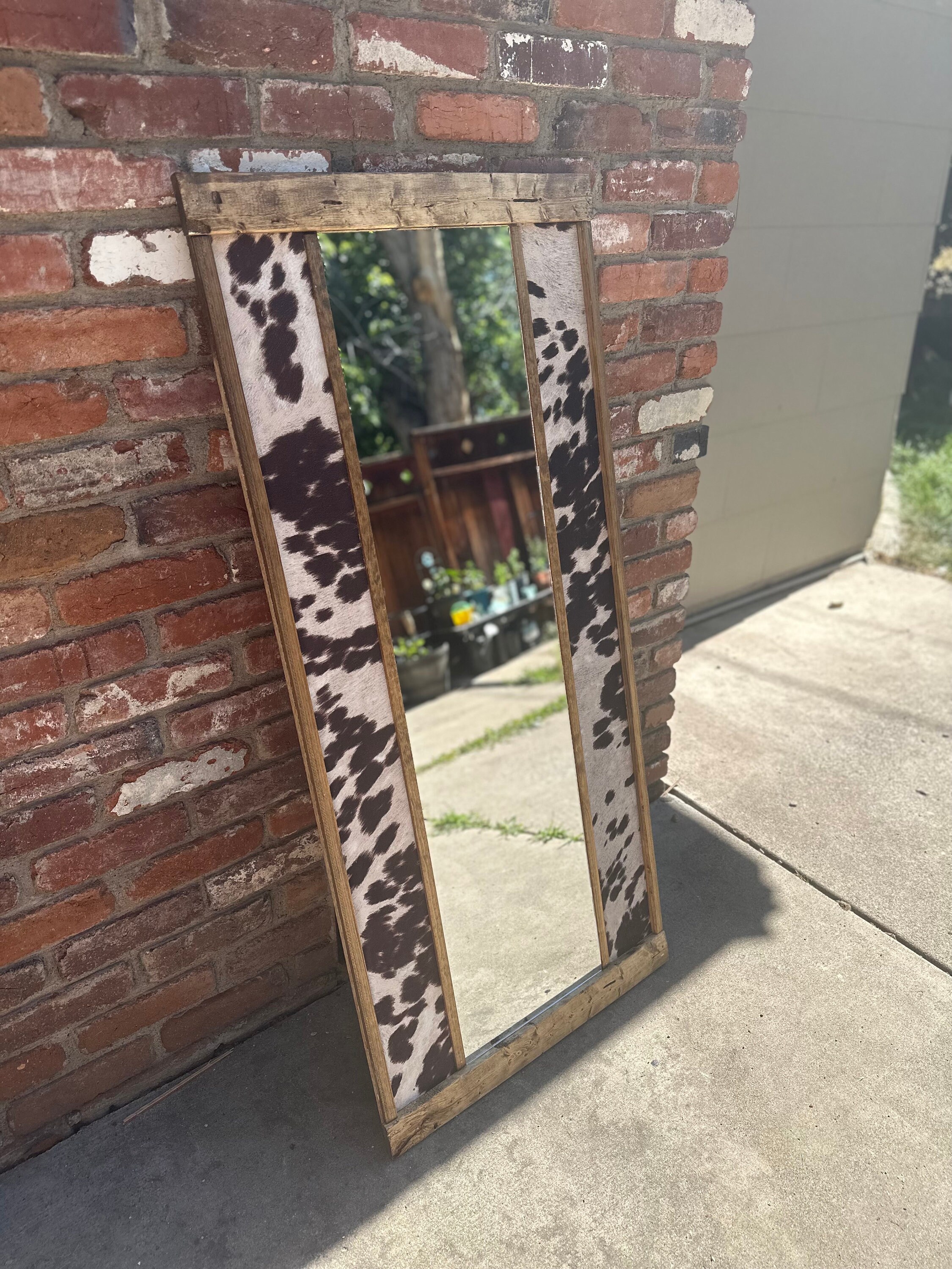 53 X 24 Standing Cowprint Mirror Wall Art Western Style - Etsy Australia