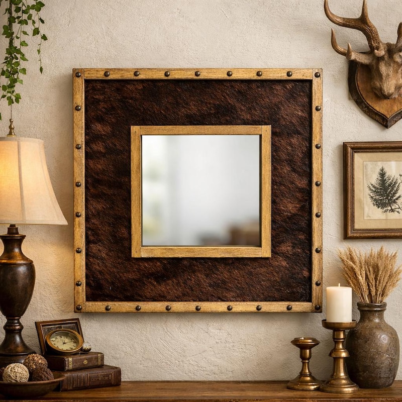 Cowhide Mirror - Etsy