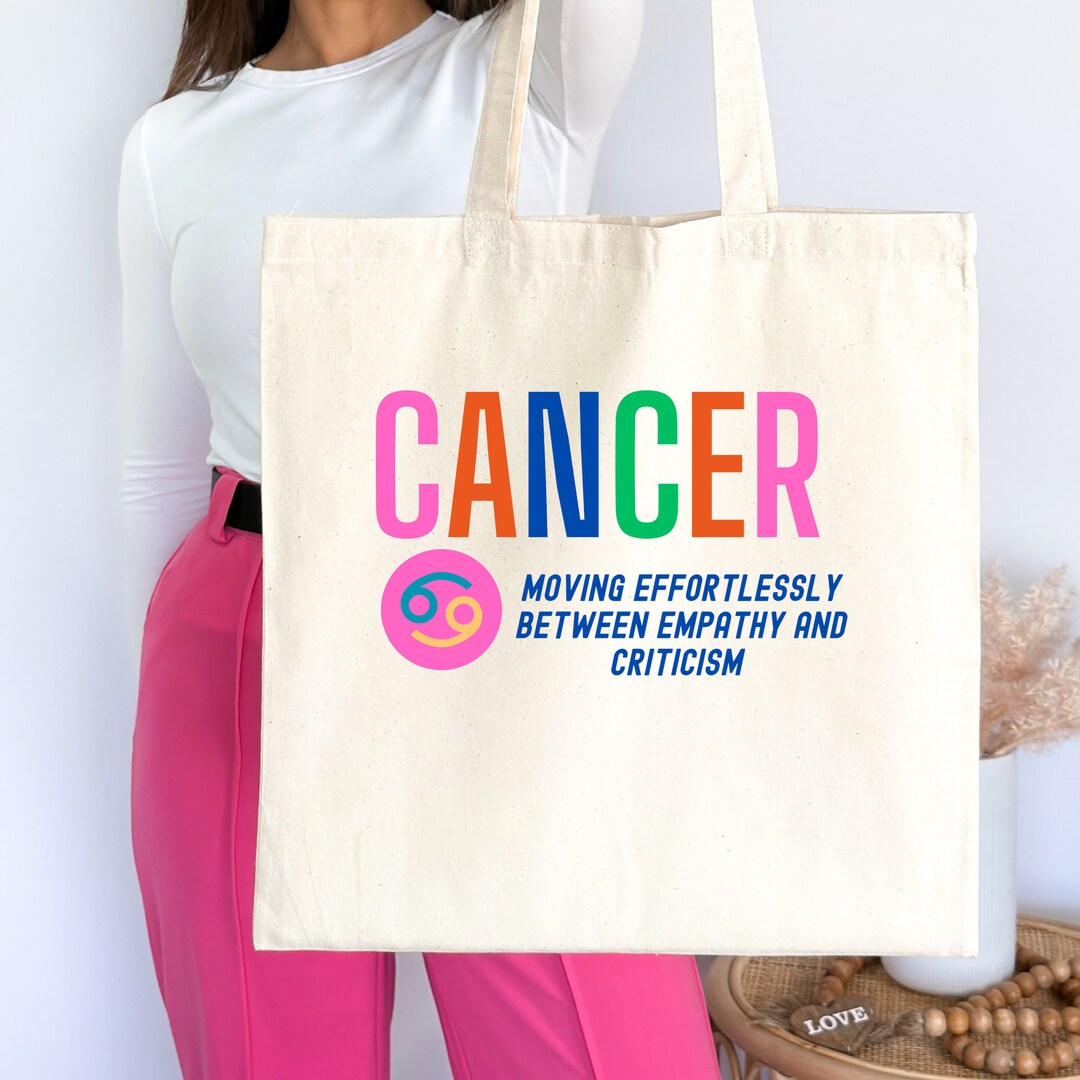 Cancer Zodiac Sign Cotton Canvas Tote Bag Fun Sarcastic Humor Astrology ...