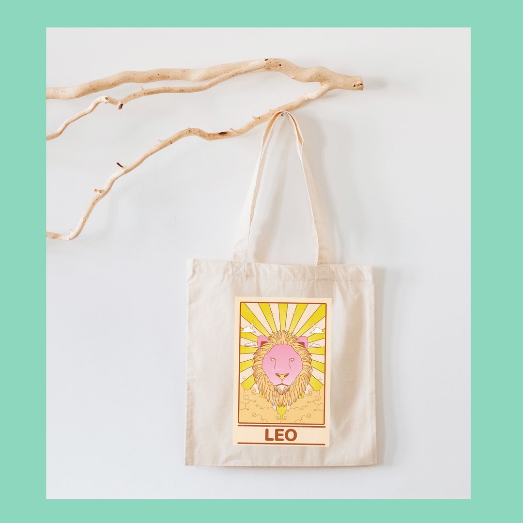 Leo Tarot Card Tote 70s Groovy Psychedelic Cotton Canvas Tote Bag ...