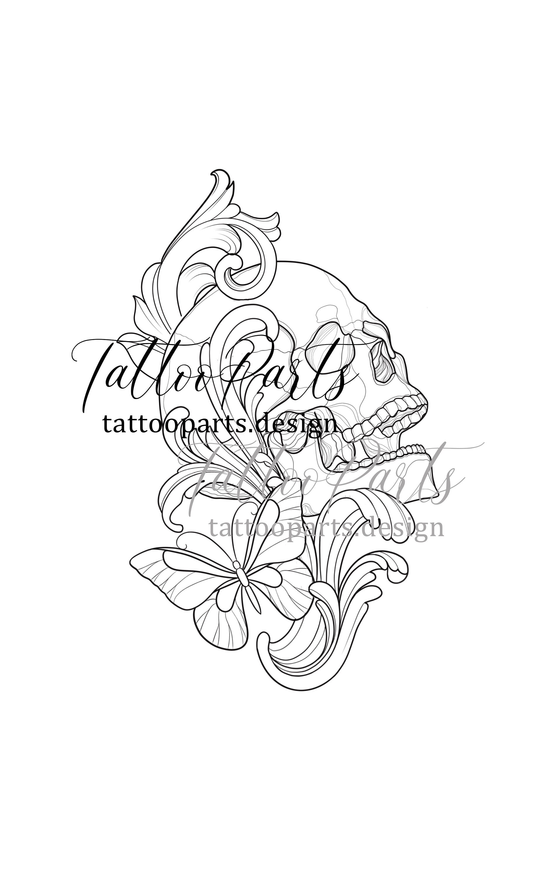 Filigree Skull - Etsy