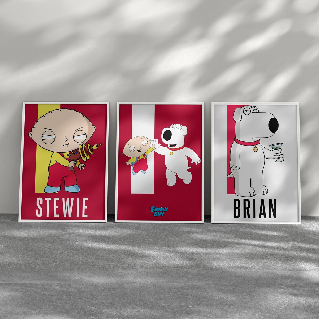 Family Guy 3 Pack, Stewie, Brian, Family Guy Poster, Family Guy Wall ...