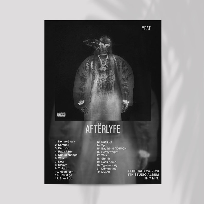 Aftërlyfe Yeat Album Poster, Album Print, Walldecor, Room Decor, Yeat Poster, Digital Download ...