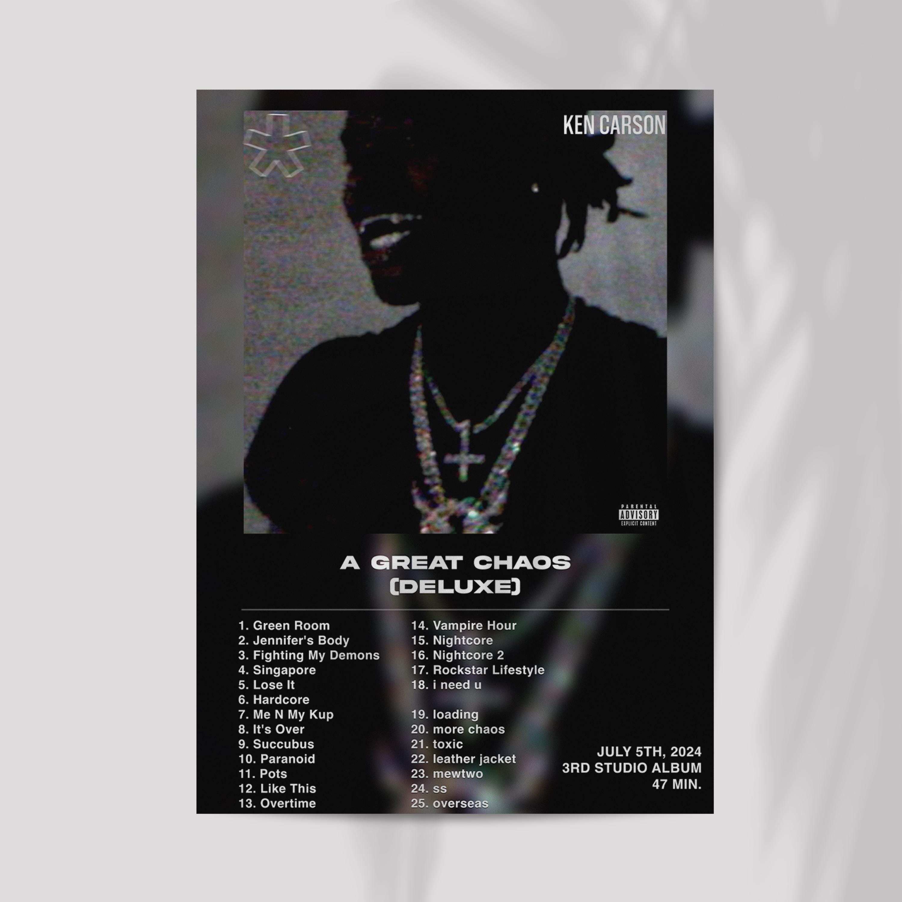 A Great Chaos Ken Carson Album Poster Deluxe Version Poster, Album ...