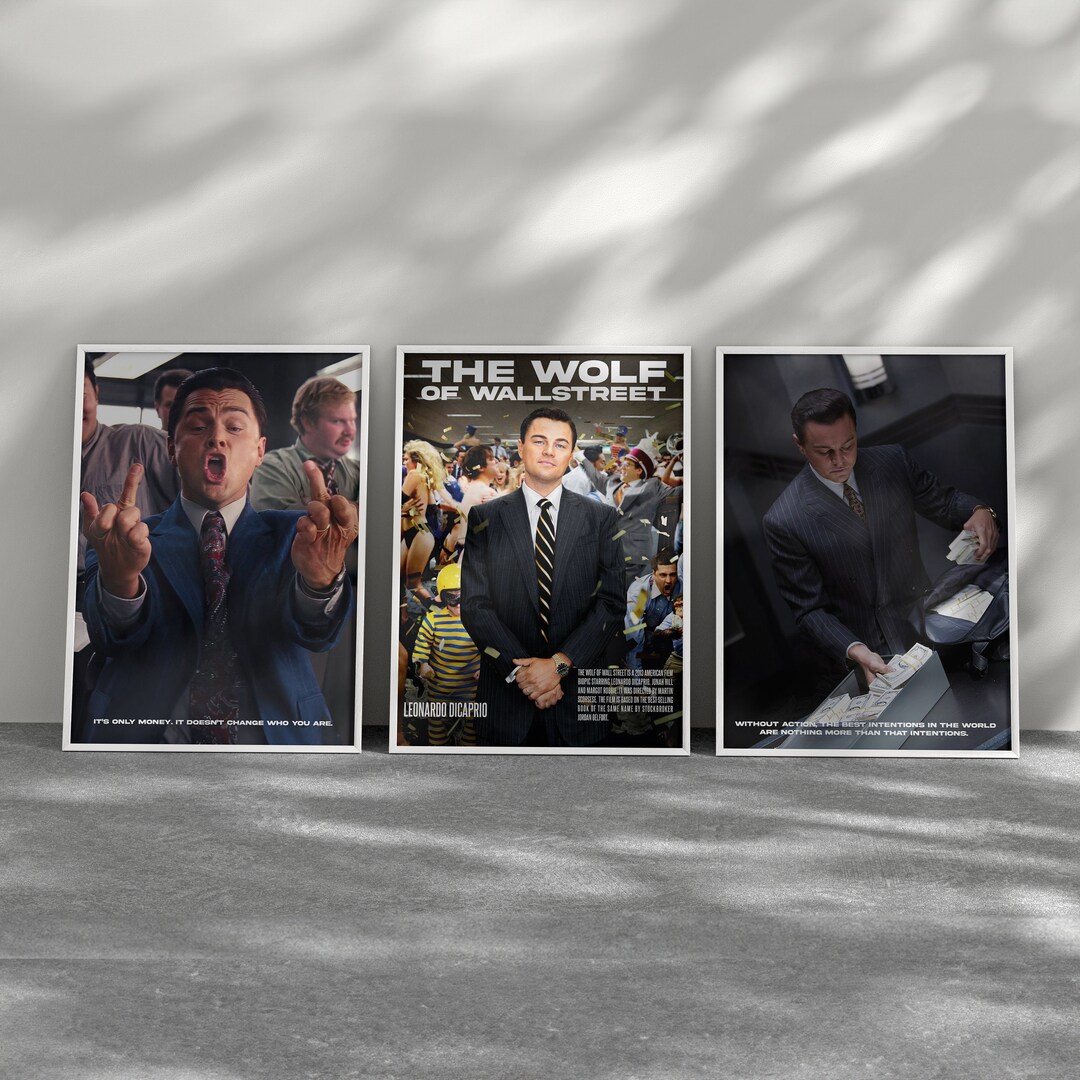 Set of 3 Wolf of Wallstreet Posters, Movie Poster, Digital Download ...