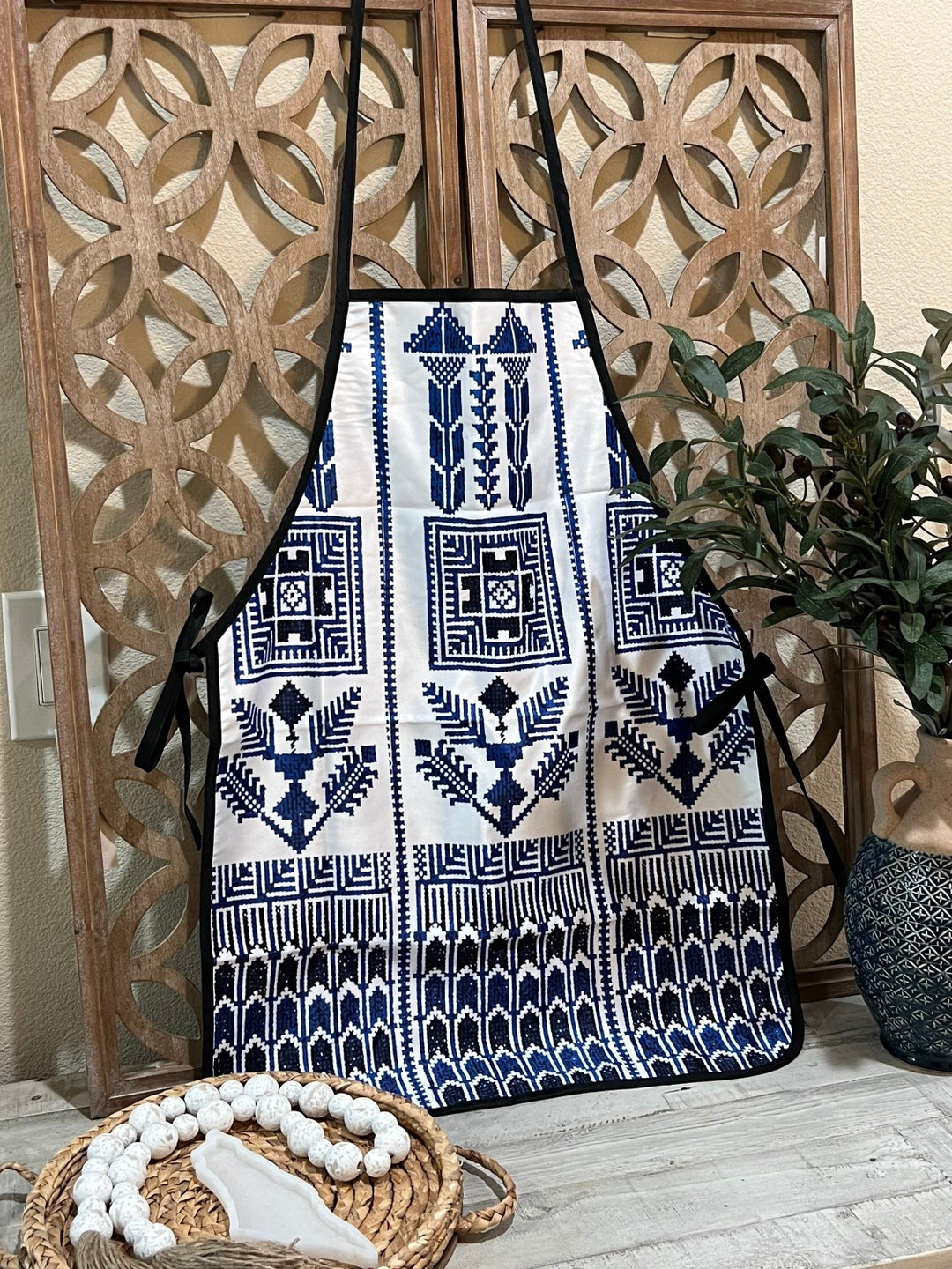 Palestine Tatreez Print Apron Palestinian Kitchen Apron Cooking Apron ...