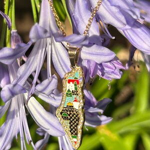 Gold Plated Palestine Necklace Palestine Map Necklace Palestinian ...