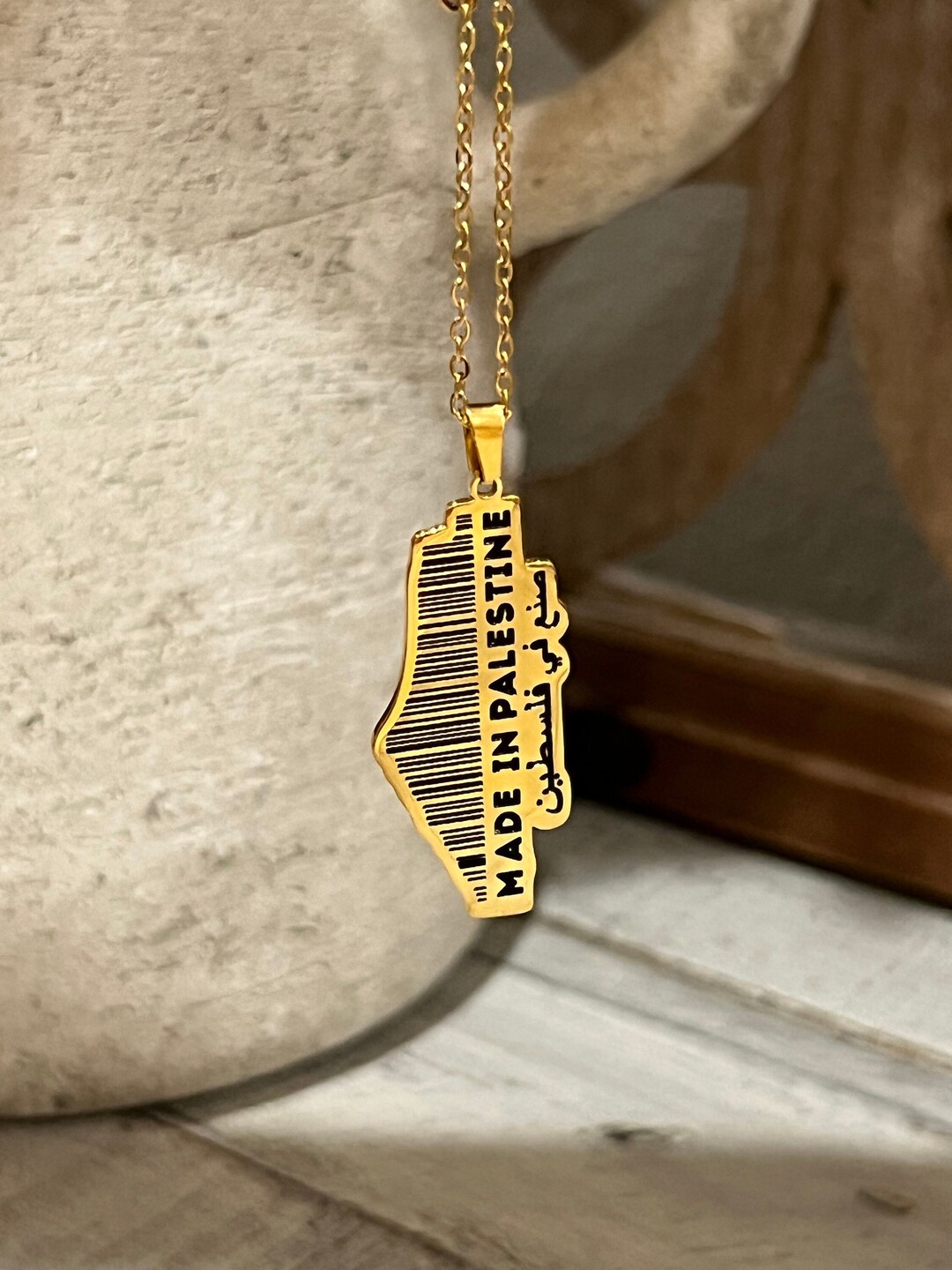 Gold Plated Palestine Necklace | Vintage Color | Palestinian ...