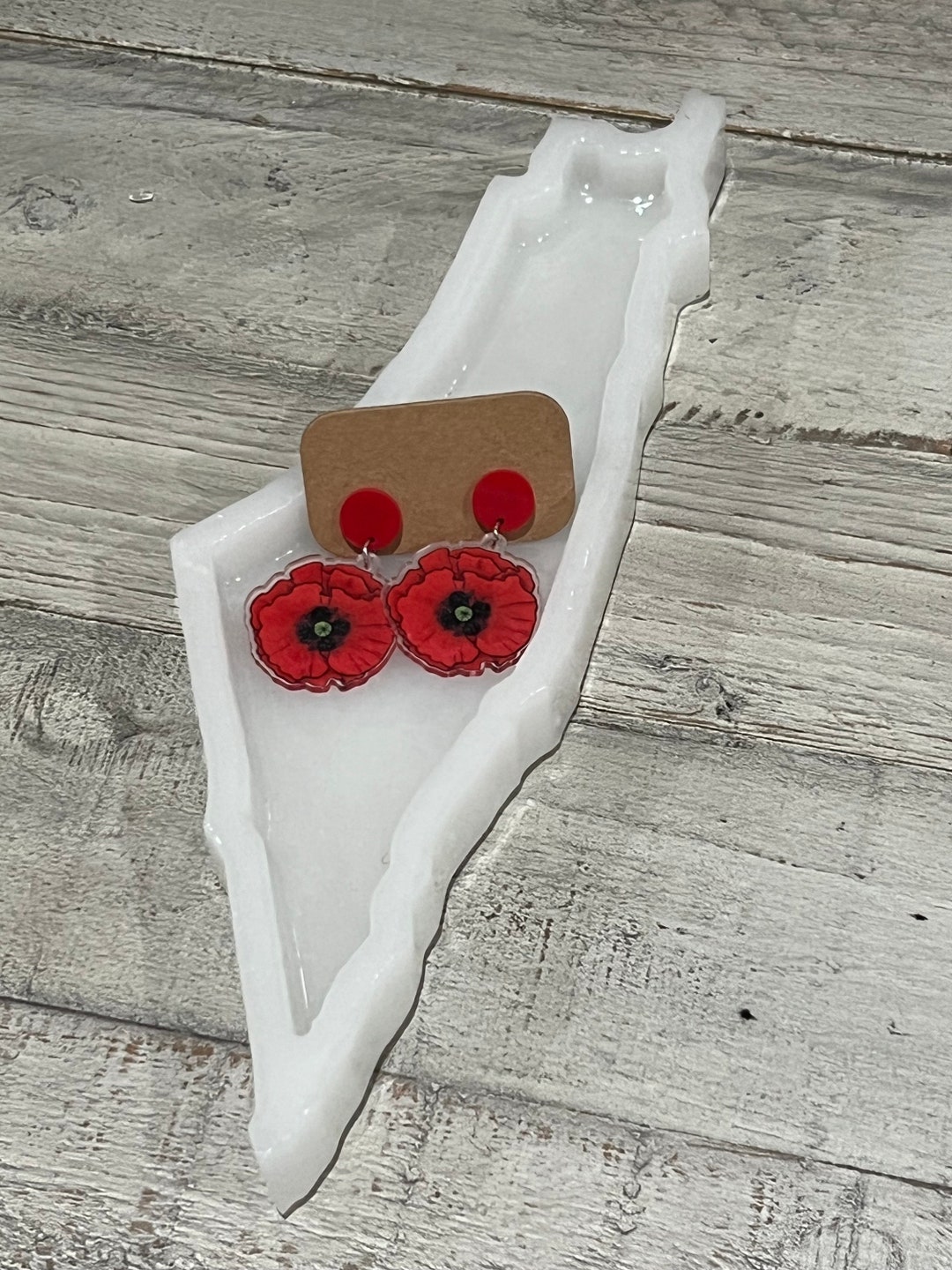 Palestine Red Poppies Red Flowers Earrings Red Color Palestinian ...